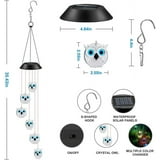 Welltop Hanging Solar Wind Chimes, Owl LED Lamp, Color Changing ...