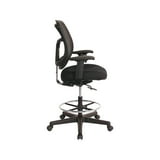 EuroTech Apollo Adjustable Office Desk Task Drafting Stool with Wheels for Adults - Fabric ...