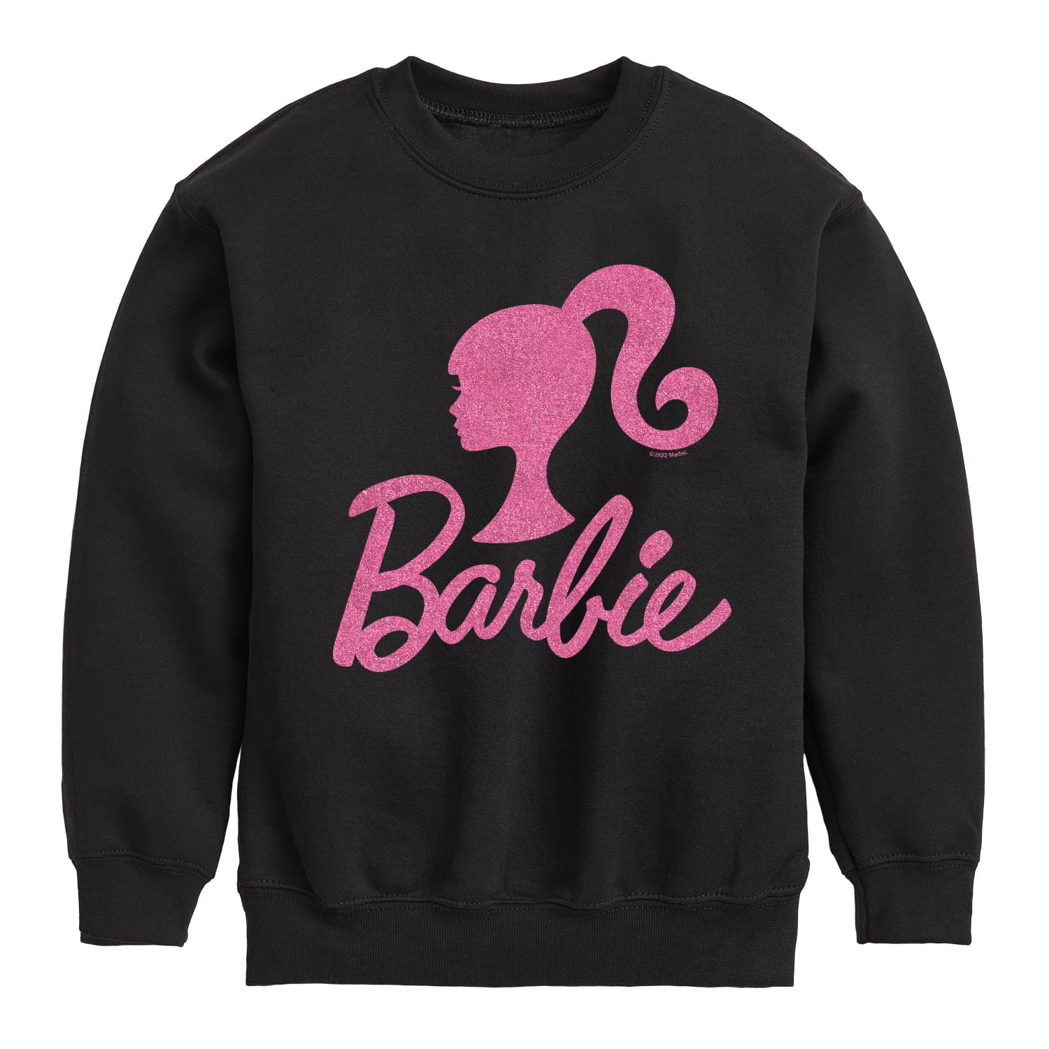 Barbie - Barbie Logo Pink Glitter Transfer - Toddler And Youth Crewneck ...