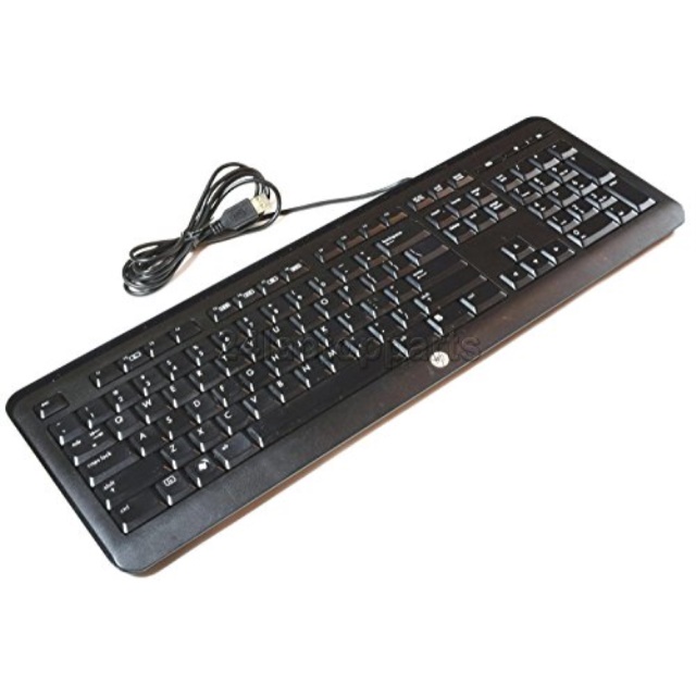 hp original black us english wired usb keyboard 643690-001 ku-1060 ...