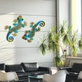 Vivid Metal Lizard Wall Decor - 12" Blue Gecko Outdoor Art - 2 Pack by ...