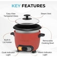 Courant Rice Cooker 6-Cup (Cooked), Removable Non-Stick Bowl, One Touch ...