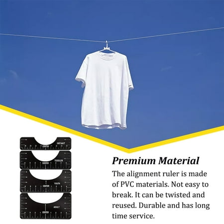 4 Pieces T-Shirt Alignment Rulers Set Stencils Rulers Set Multipurpose ...