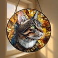 Book Theme Cat Glass Suncatcher Window Decor, Stained Glass Style ...