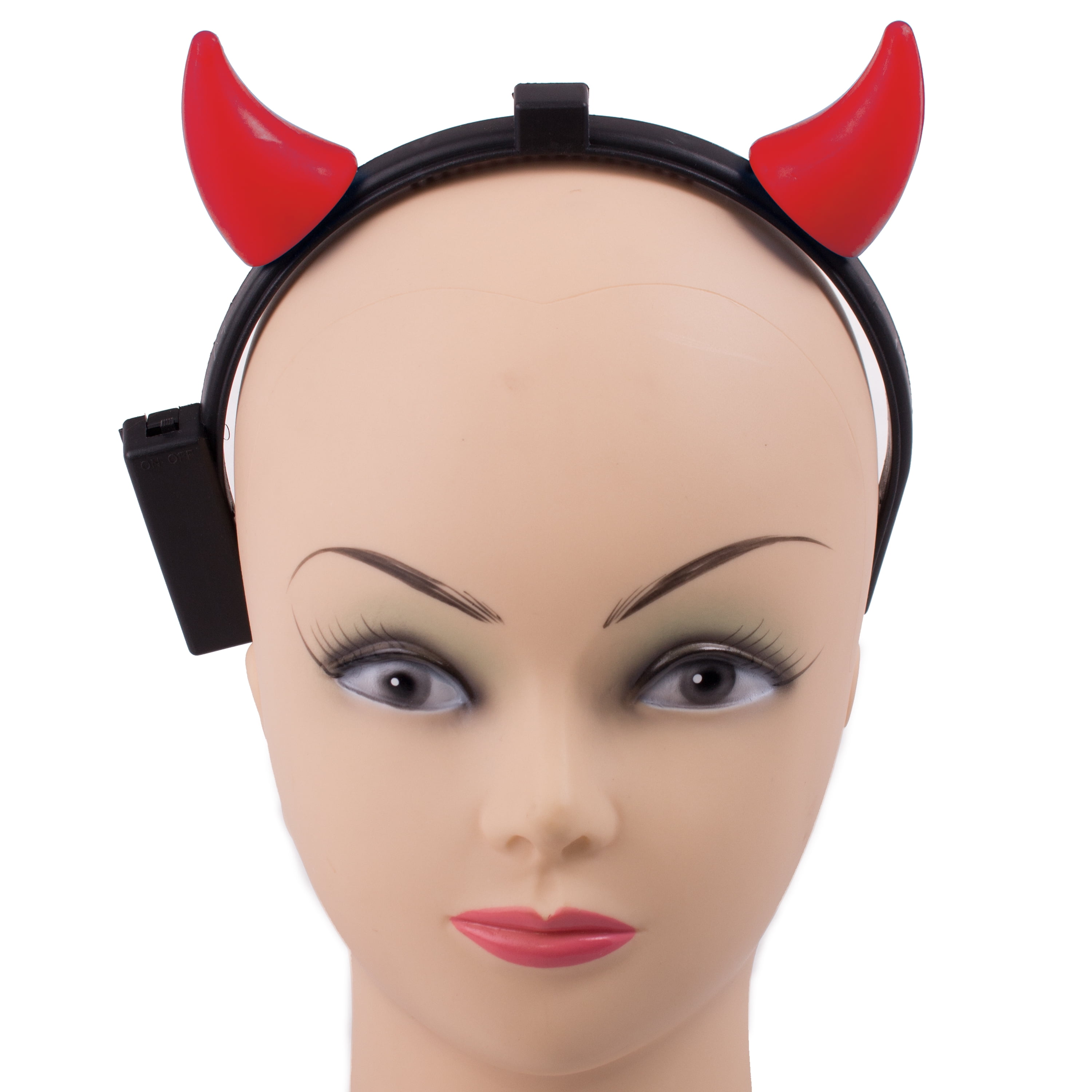 Veil Entertainment Light-Up Devil Horns LED Headband, Red, 6.5 ...