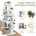 71" Tall White 6 Tier Bookshelf 360 Degree Display Floor Standing ...