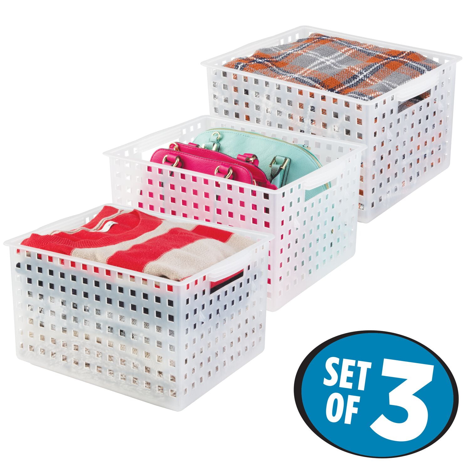 iDesign Household Storage Basket Organizer 14.25" x 11.25" x 8.5", Set ...