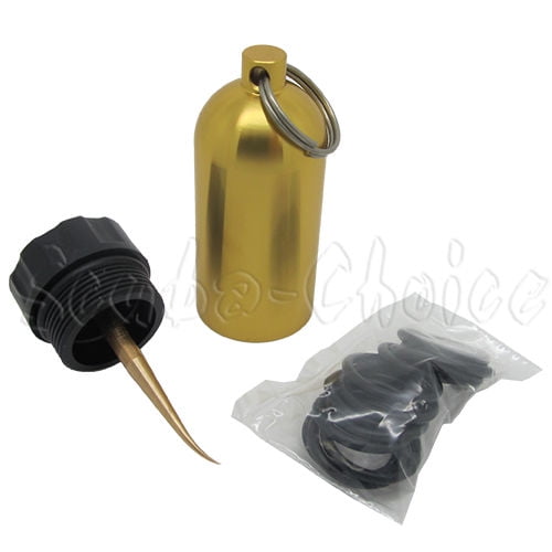 Scuba Diving Mini Tank Key Ring with Brass Pick & O-Rings (Gold ...