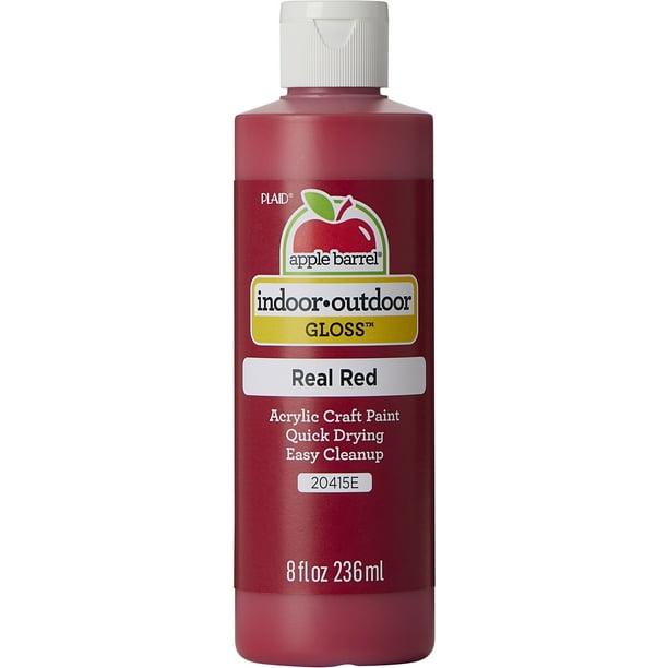 Apple Barrel Acrylic Craft Paint, Gloss Finish, Real Red, 8 fl oz ...