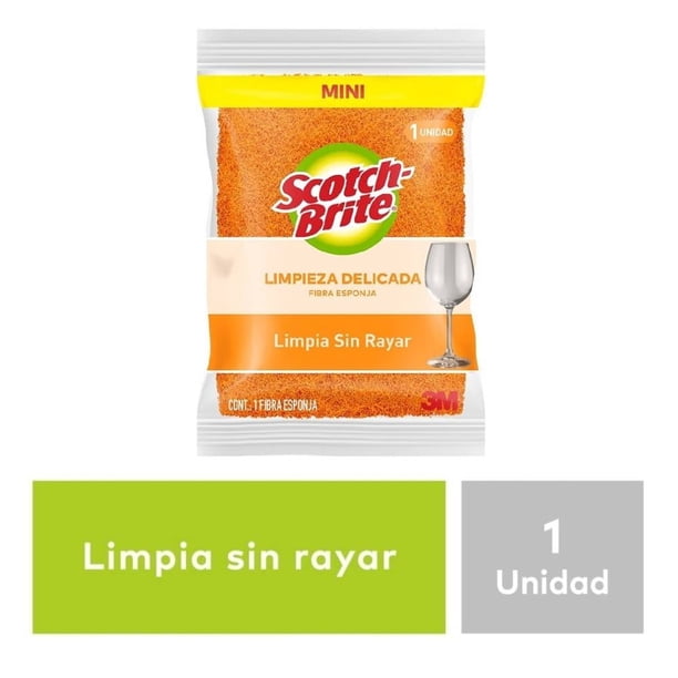 Fibra esponja Scotch Brite 3M cocina cero rayas 1 pza | Bodega Aurrera ...