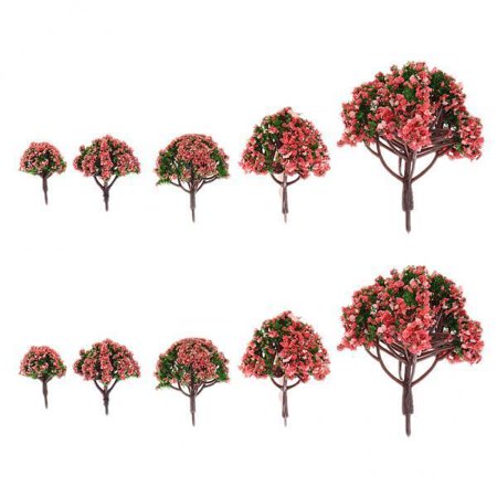 6xModel Trees Scenery Peach :75 to 1:500 Scale Tree Landscape Layout ...