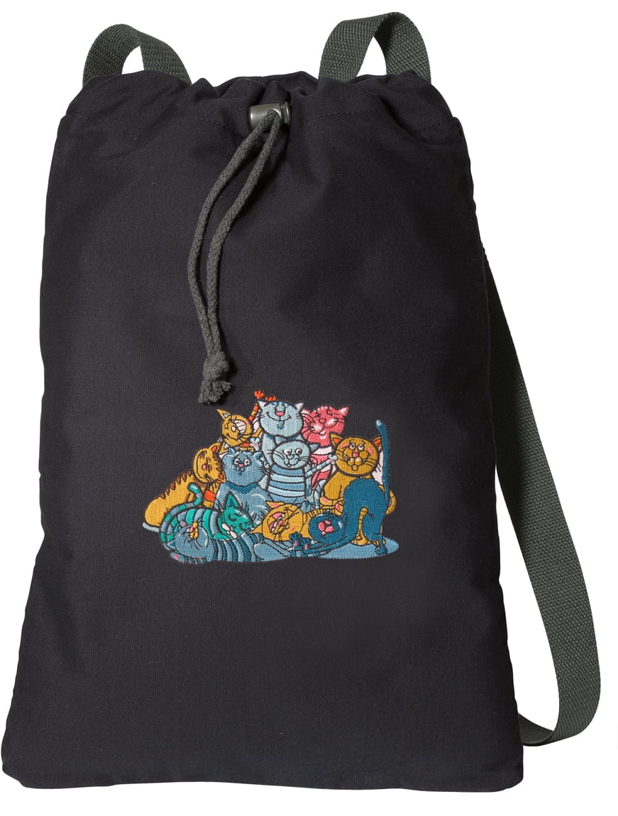 Broad Bay Cotton - Canvas Cat Backpack Natural Cotton Cats Cinch Bag ...