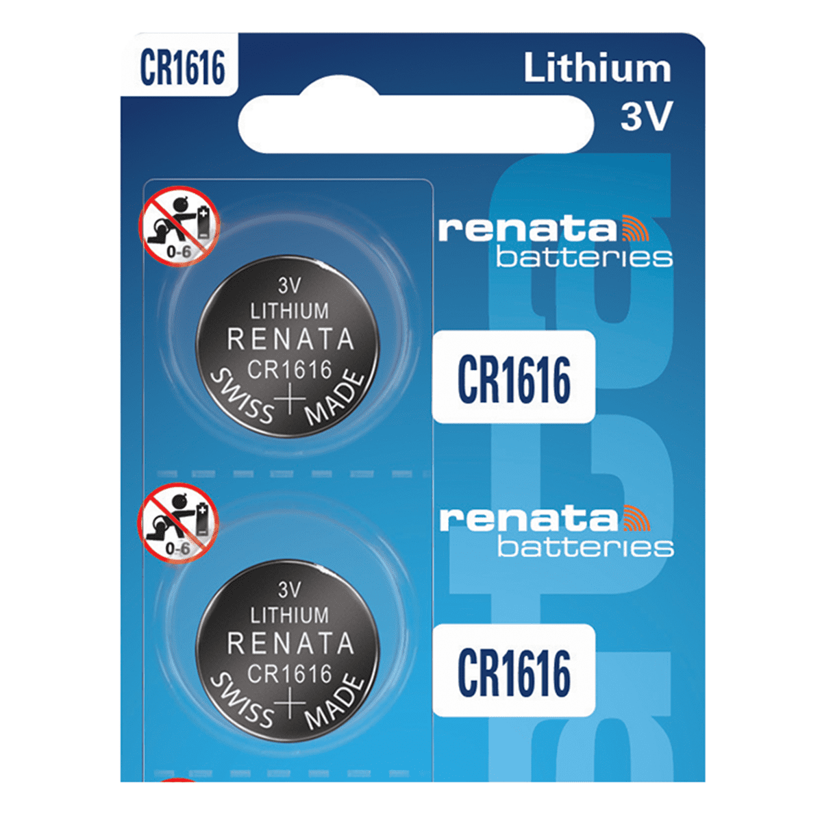 Renata CR1616 Batteries - 3V Lithium Coin Cell 1616 Battery (2 Count ...