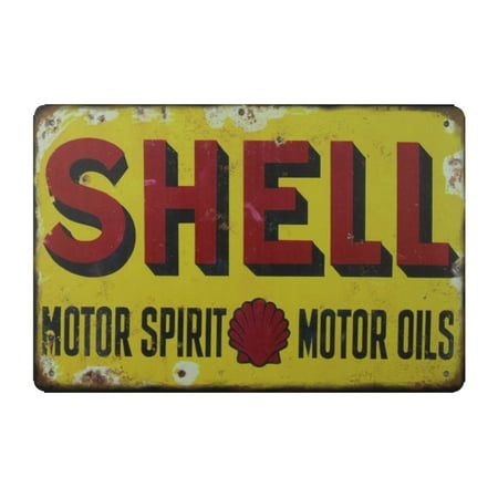 SHELL MOTOR SPIRIT MOTOR OILS metal tin sign vintage style reproduction ...