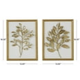DecMode Gold Wood 3D Leaf Wall Decor with Beveled Frame (2 Count ...