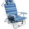 Beach Chairs for Adults Heavy Duty, Compact Portable Lay Flat Folding ...