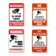Reflective 24 Hour Video Monitoring Sign Not Allow Trespassing Warning ...