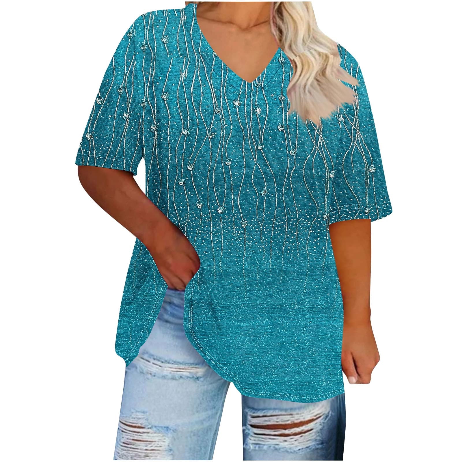 Click here for Akoee Trendy Plus Size Tops For Women Summer 2025... prices