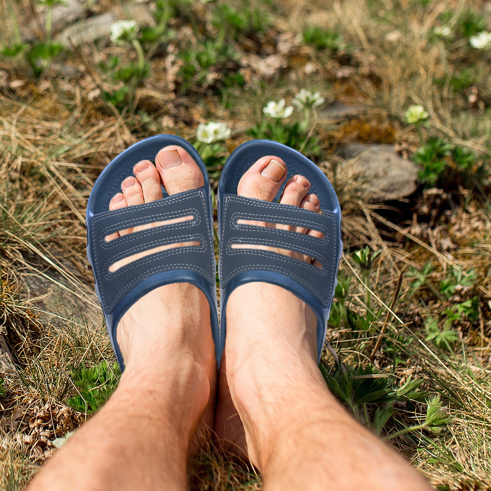 Buy Roxoni Slide Sandals for Men Open Toe Slip-On Waterproof Rubber for ...