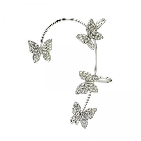 2X Clip Earring Butterfly Ear Clip for Daily wearing Lovers Left ...