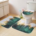 Abstract Art Bathroom Rugs Set Yellow Green Gradient Color Block ...