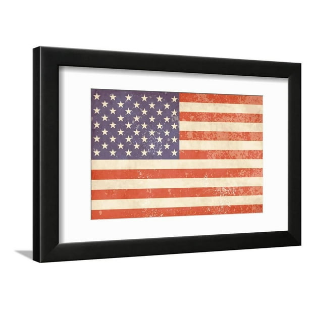 Vintage American Flag Framed Print Wall Art By Alisa Foytik - Walmart.com
