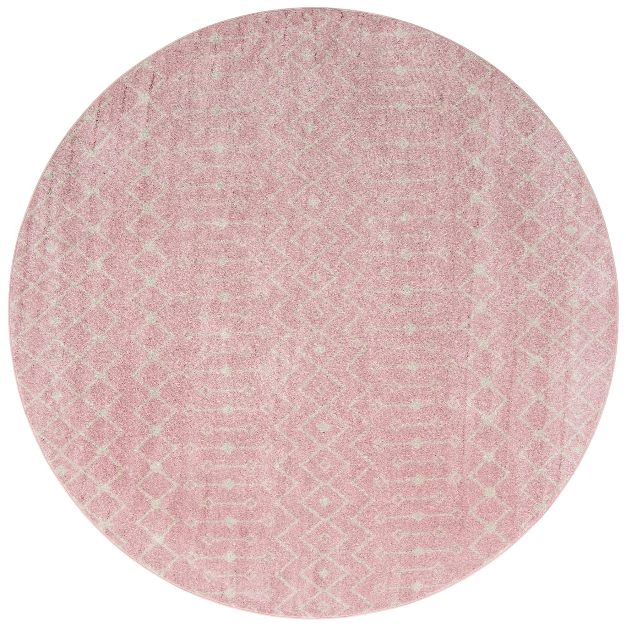 Rugs.com Moroccan Trellis Collection Rug – 10 Ft Round Pink Medium Rug ...