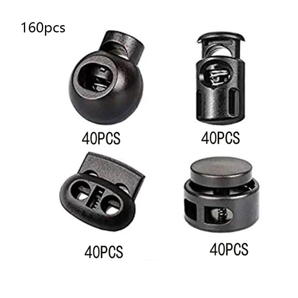 TureClos 160Pcs Nylon Cord Lock Hole Drawstring End Toggle Clothes ...