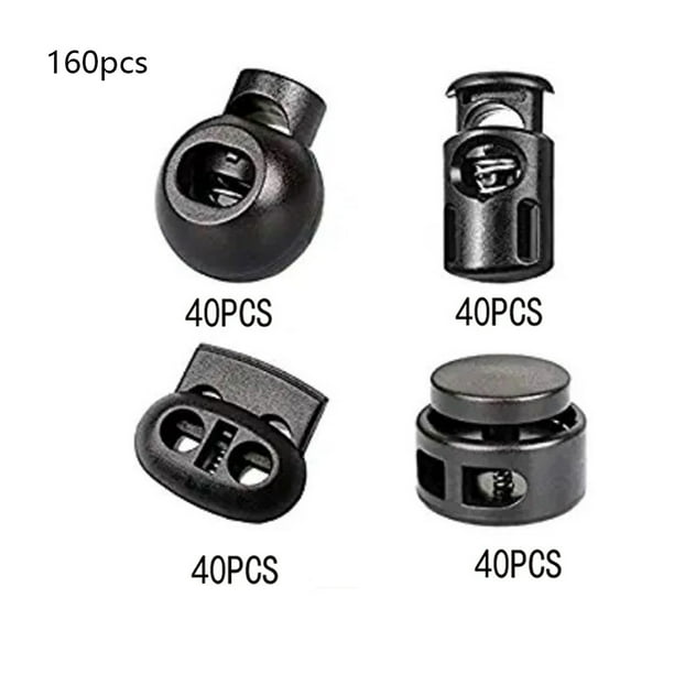 TureClos 160Pcs Nylon Cord Lock Hole Drawstring End Toggle Clothes ...