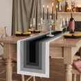 Black Gradient Squares Table Runner, Softness Layers Zen Geometric ...