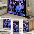 Bathroom Shower Curtain Dinosaurs Purple Dinosaurs on Black Waterproof ...