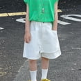 Boys Summer Shorts Knee Length Drawstring Elastic Waist Pants Wide Leg ...