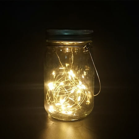 6 Pieces Jar Cap Light Strings 2 5 1 Solar Power LED String Lights ...