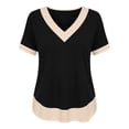 AherBiu Plus Size Tops for Women Summer Casual Loose Fitted V Neck ...