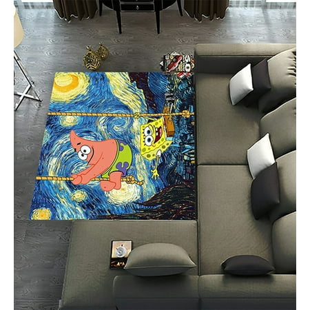 DEYOU Starry Nuit Bande Dessinée Spongebob Tapis 4 x Tapis de Sol 6ft ...