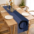 Black Circle Cotton Linen Table Runner Japanese Style Circle Blue ...