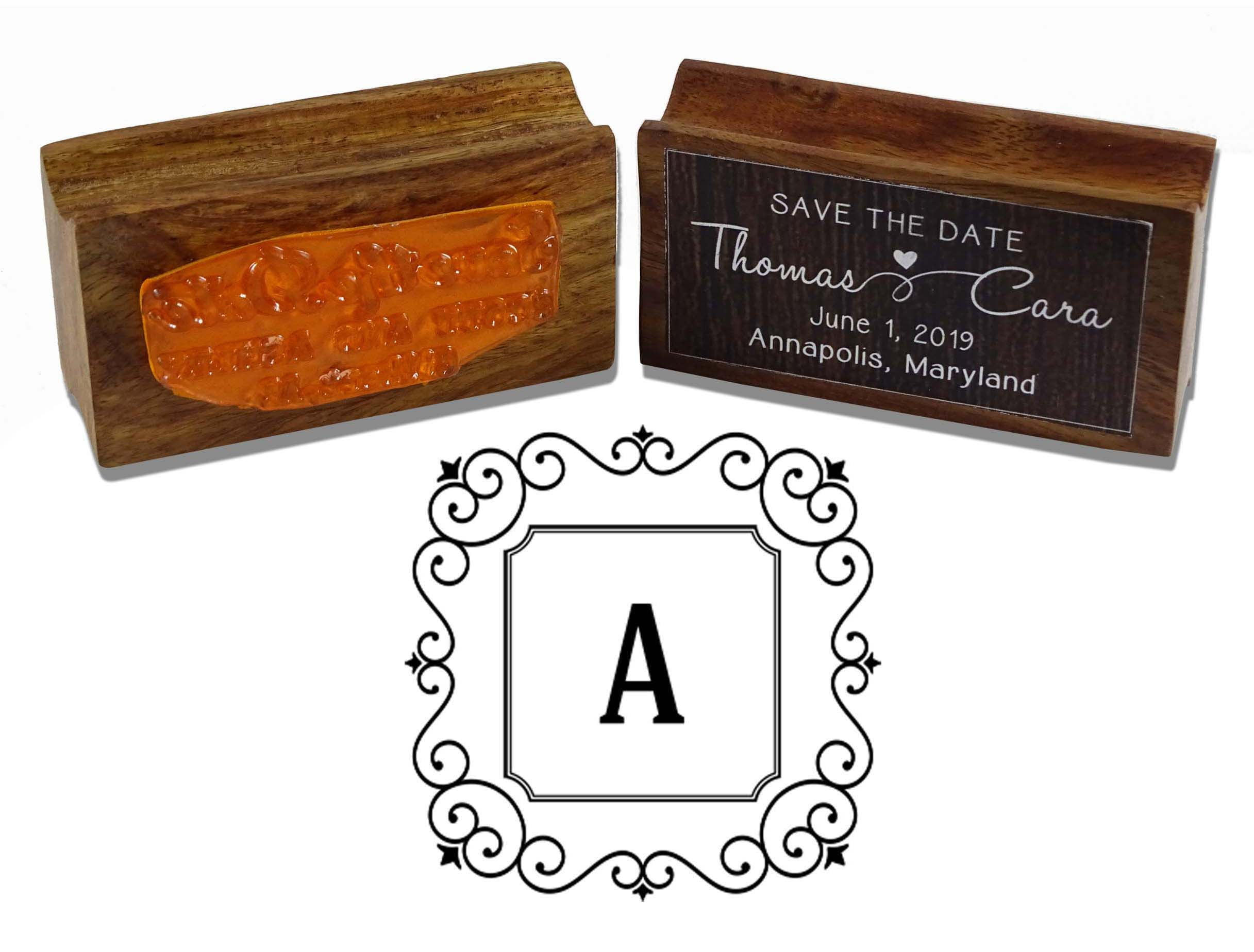 Printtoo Square Swirl Border Letter A Initial Uppercase Monogram Wood ...