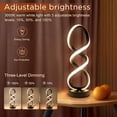 2pcs Unique Spiral LED Desk Lamp -Polished Metal, Adjustable Lighting ...