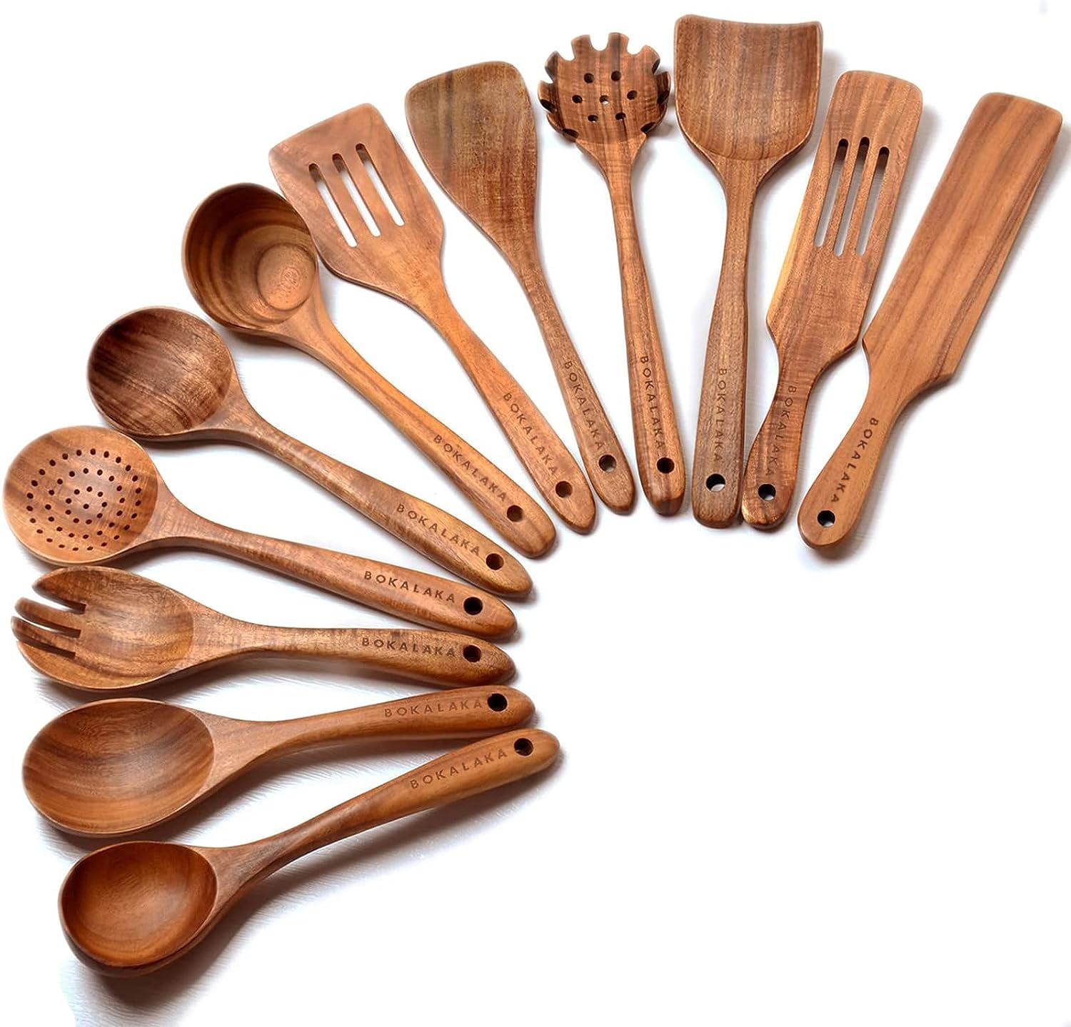 Wooden Spoons for Cooking,12 Pack Wooden Utensils for Cooking Wooden ...