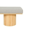 Noble House Upholstered Boucle Bench with Chunky Wooden Legs ...