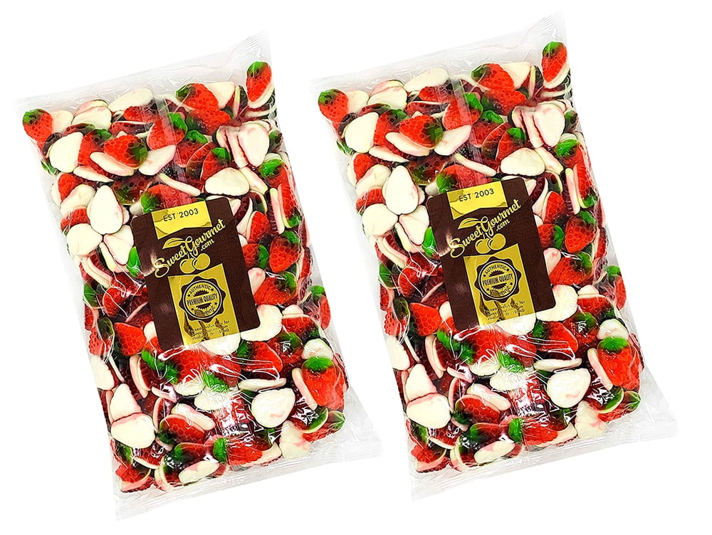 SweetGourmet Strawberries and Cream | Foam Bottom Gummy Candy | 10Lb (2 ...
