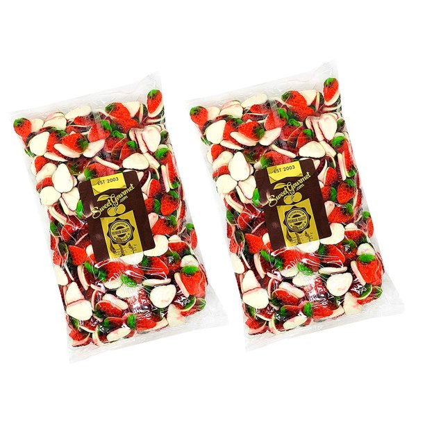 SweetGourmet Strawberries and Cream | Foam Bottom Gummy Candy | 10Lb (2 ...