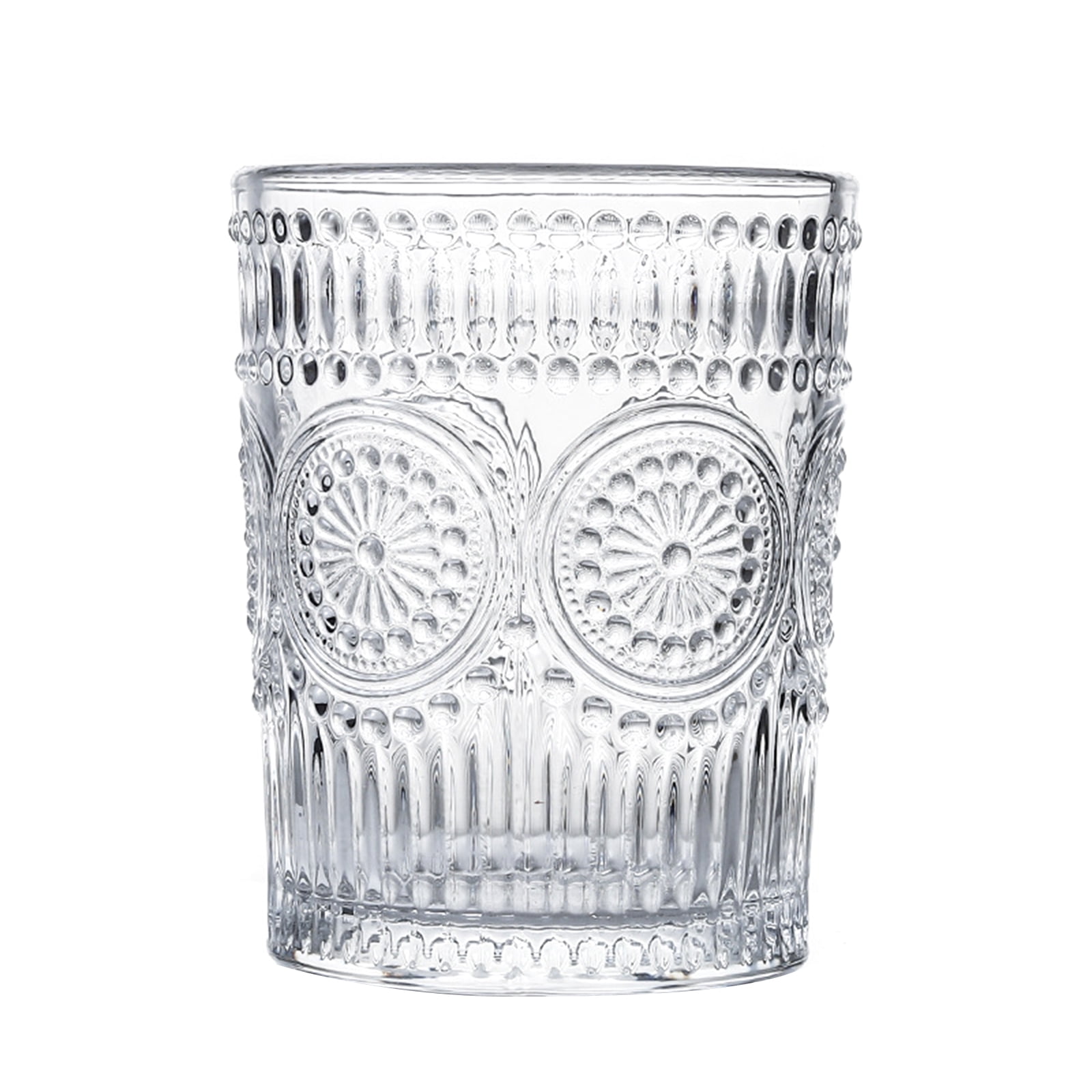 300ml/350ml Glass Cup 1pc Water Glasses Embossed Designs Drinkware ...
