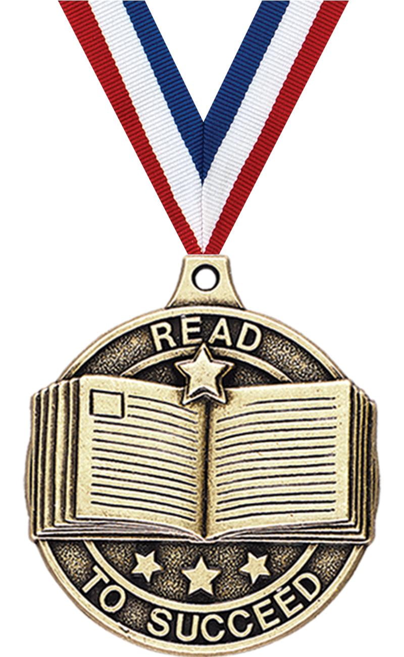 Reading Medals, 2" Gold Diecast Reading Medal Award 1 Pack - Walmart.com