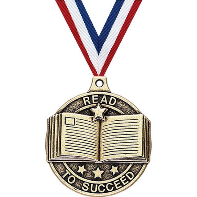 Reading Medals, 2" Gold Diecast Reading Medal Award 1 Pack - Walmart.com