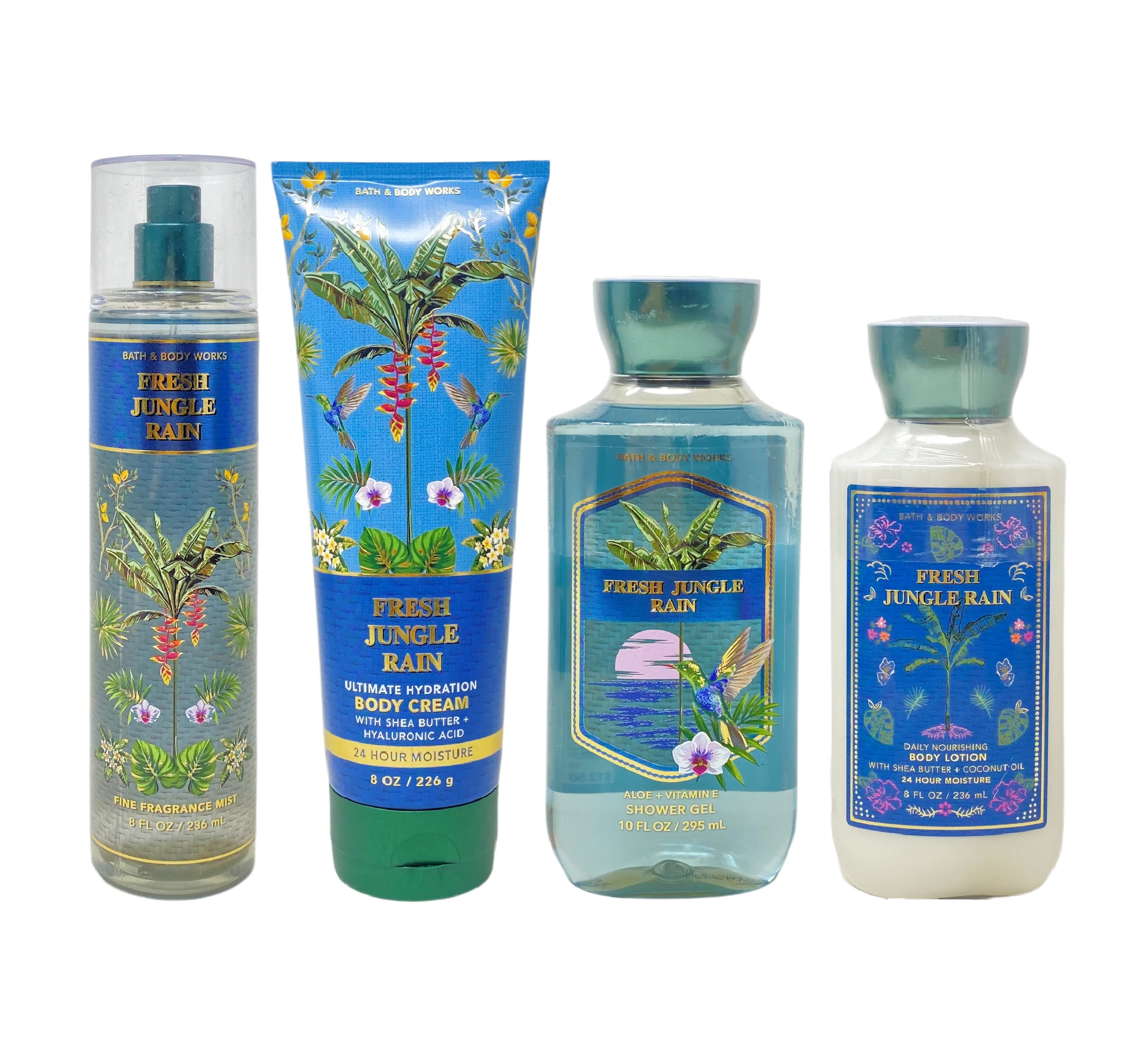 Bath and Body Works Fresh Jungle Rain 4 Piece Gift Set - Fragrance Mist ...