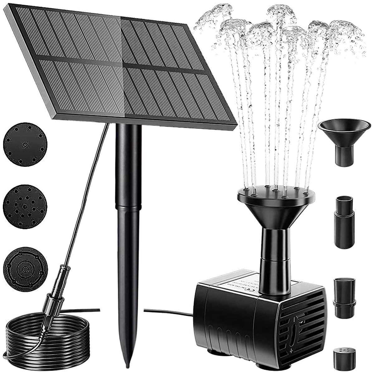 Protoiya Solar Fountain Pump,Solar Powered Water Floating Plug-Gable ...
