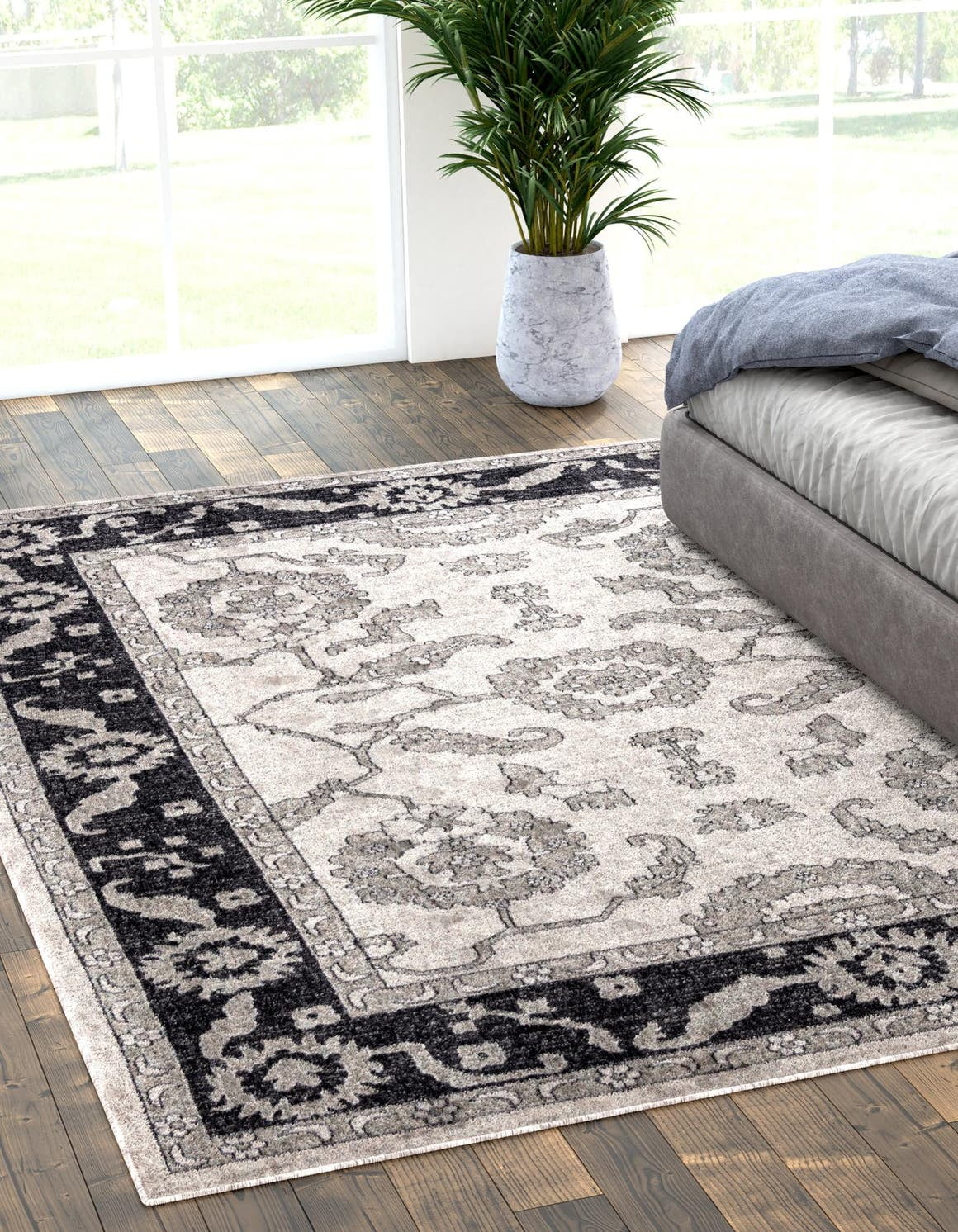 Rugs.com Eco Traditional Collection Rug – 8' x 10' Ivory Gray Medium ...