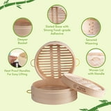 Bamboo Steamer 10 Inch 2 Tier Wooden Basket, Kit For Cooking Dumpling ...