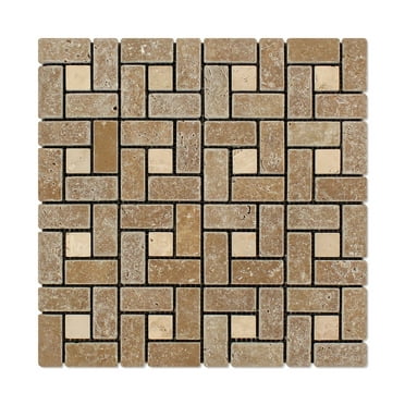 LongKing white 12.4 in. x 5 in. Peel and Stick Tile Waist Line Mosaic ...